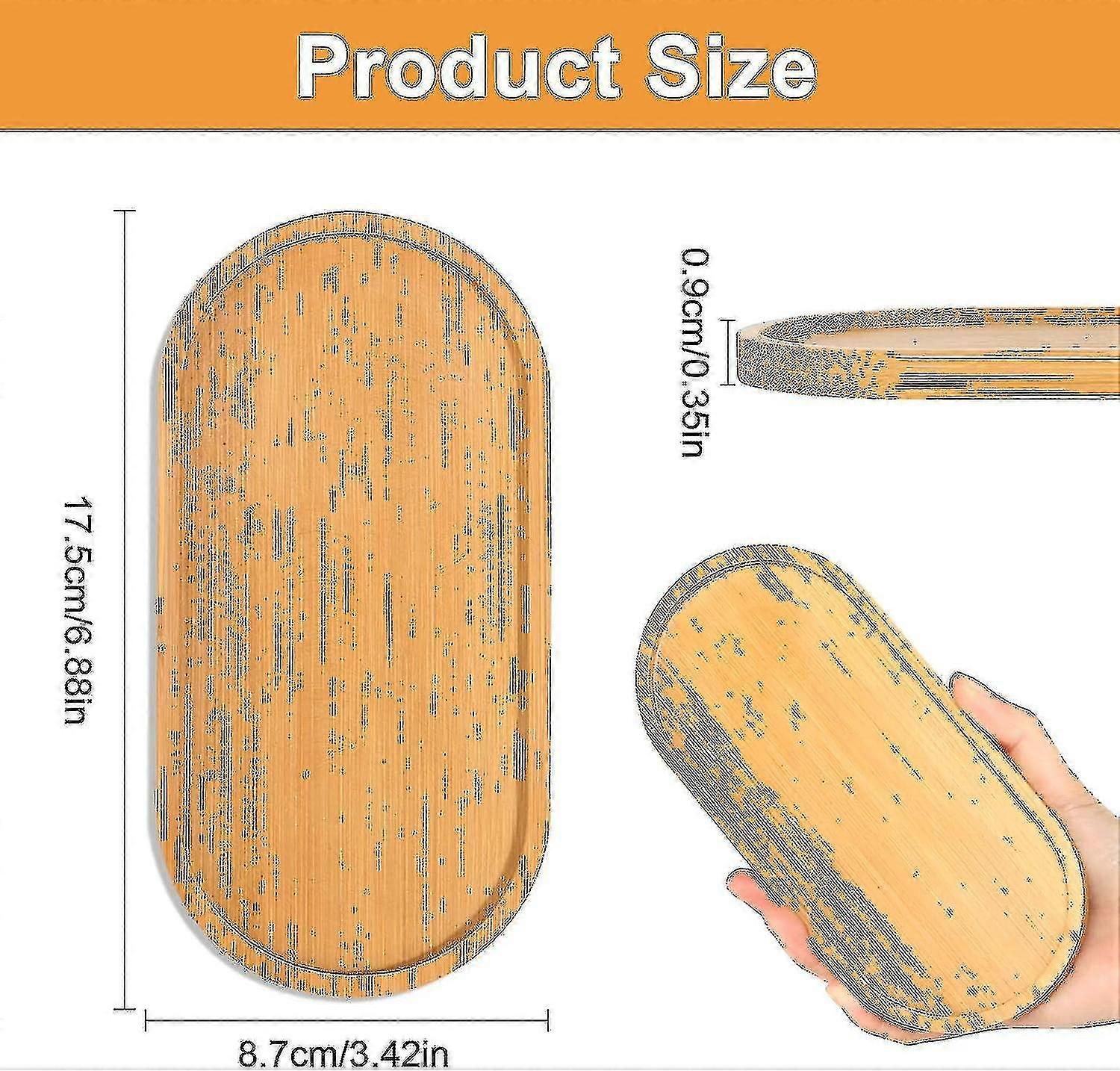 Bamboo Tray, 5 Pieces Oval Bamboo Trays, Oval Tea Tray Rectangular ...