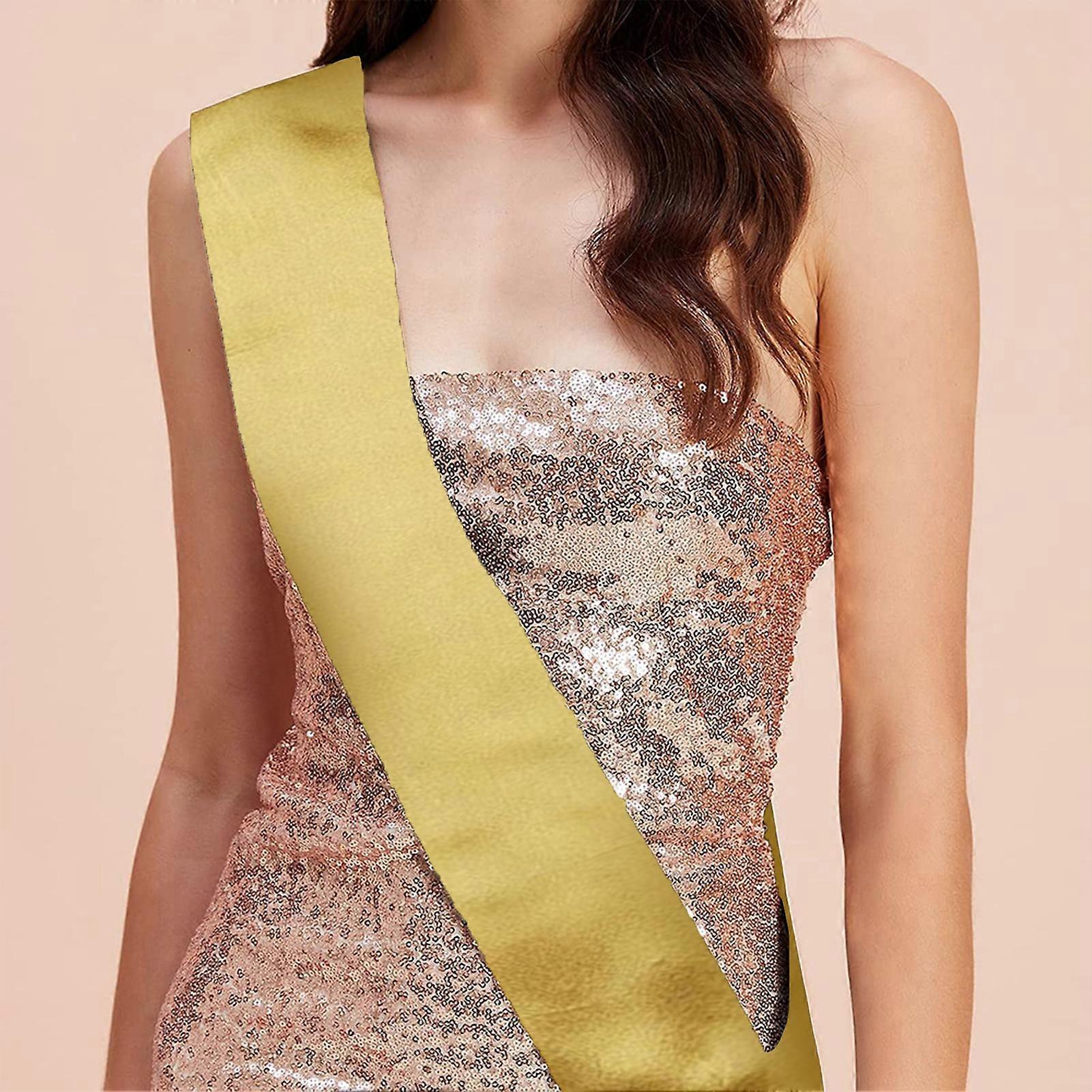 Party Sash Blank Solid Color Costume Accessory Fabric Bride Shoulder ...