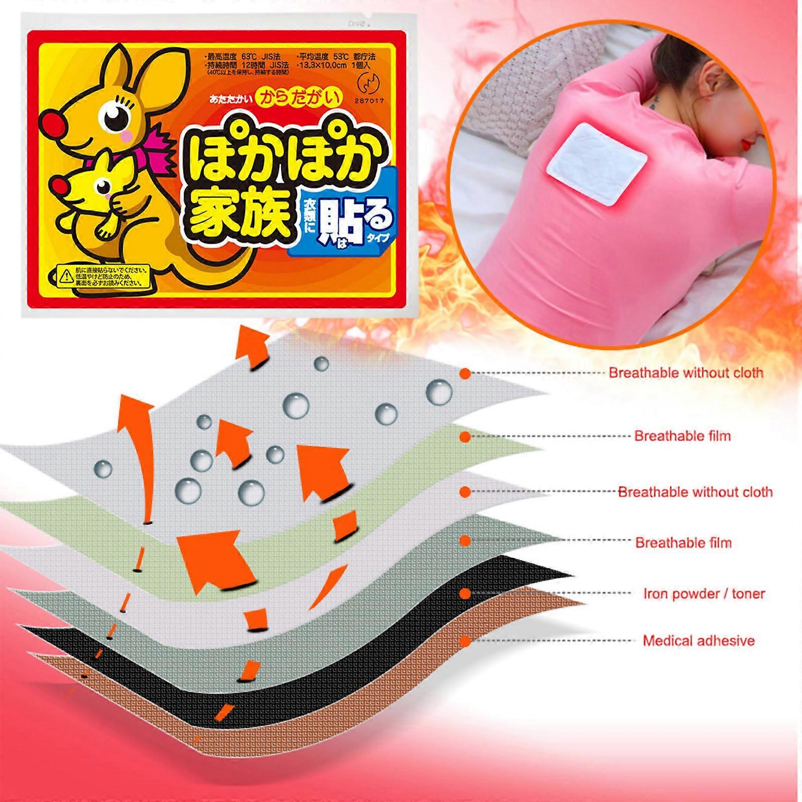 10PC Body Warmer Stick Lasting Heat Patch Keep Hand Leg Foot Warm Paste ...