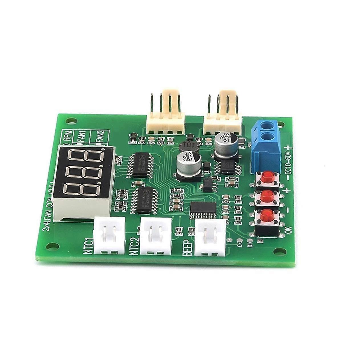 2 Channel 4 Wire DC 12V 24V 48V PWM Motor Fan Speed Controller Digital ...