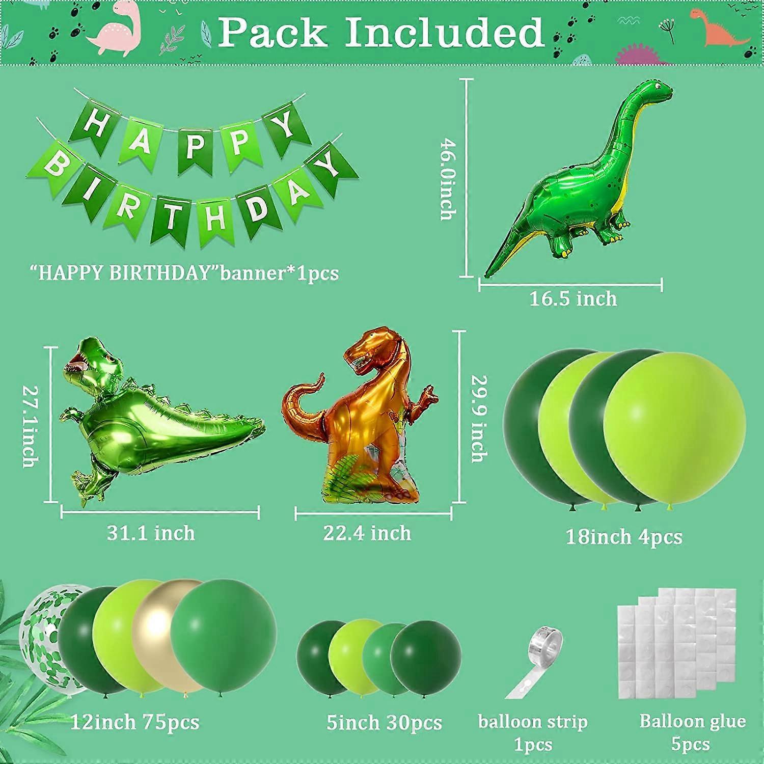 Dinosaur Party Balloon Garland Kit-119PCS Jurassic World Three Rex ...