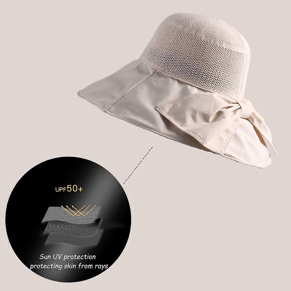 Mesh Sun Hats Women Summer Beach UV Protection UPF50+ Packable Wide Brim Cap Chin Strap | Fruugo SE