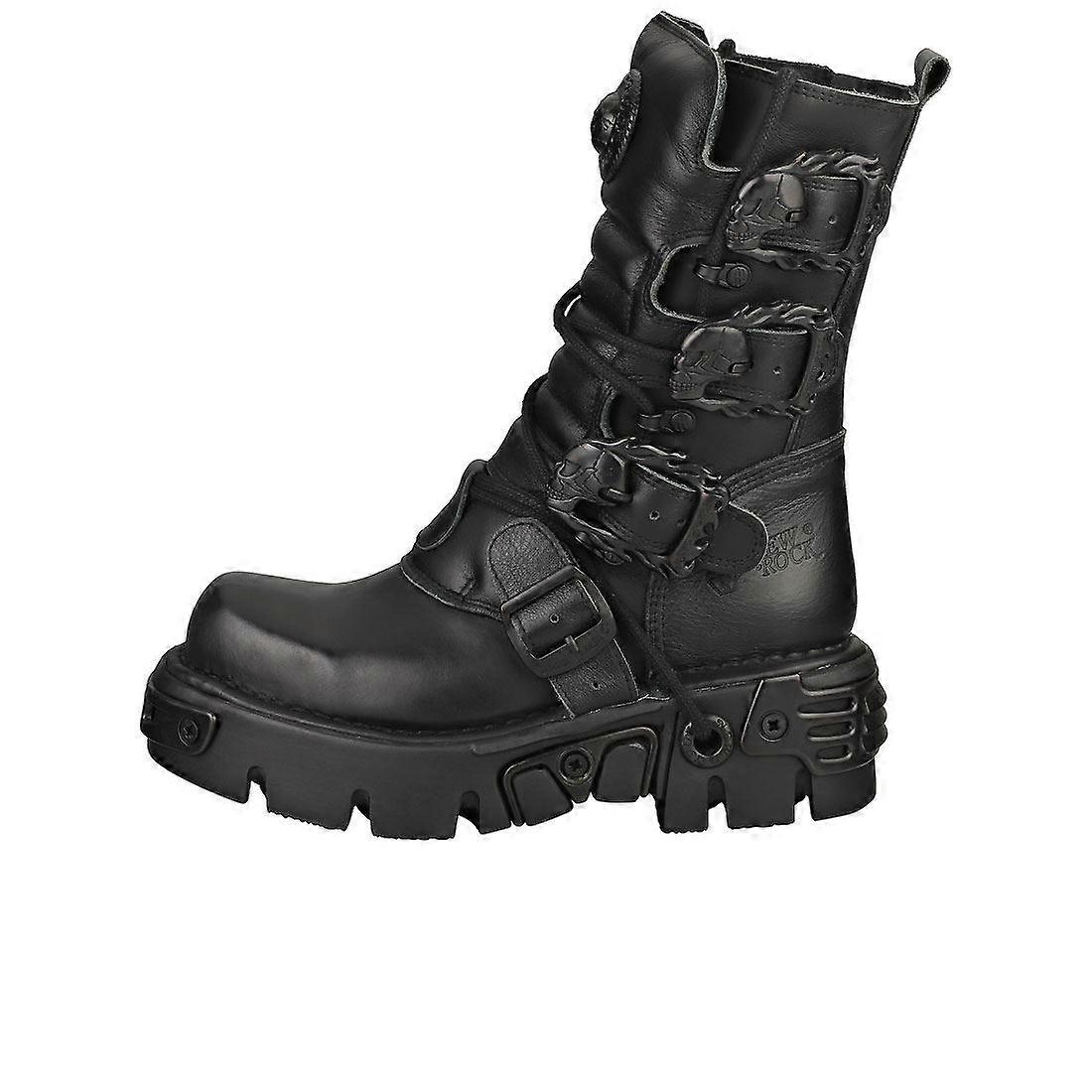 New Rock Boot Metallic M-391-s18 Unisex Platform Boots in Black | Fruugo UK