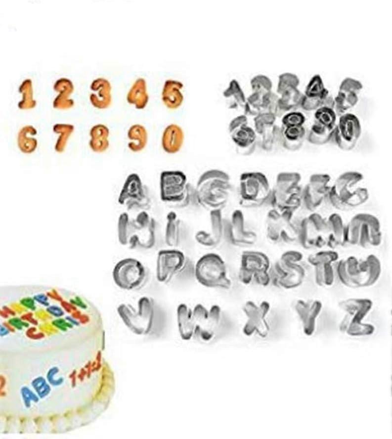 Pack of 36 Alphabet Letter & Number Fondant Icing Cutter Set-Small Size ...