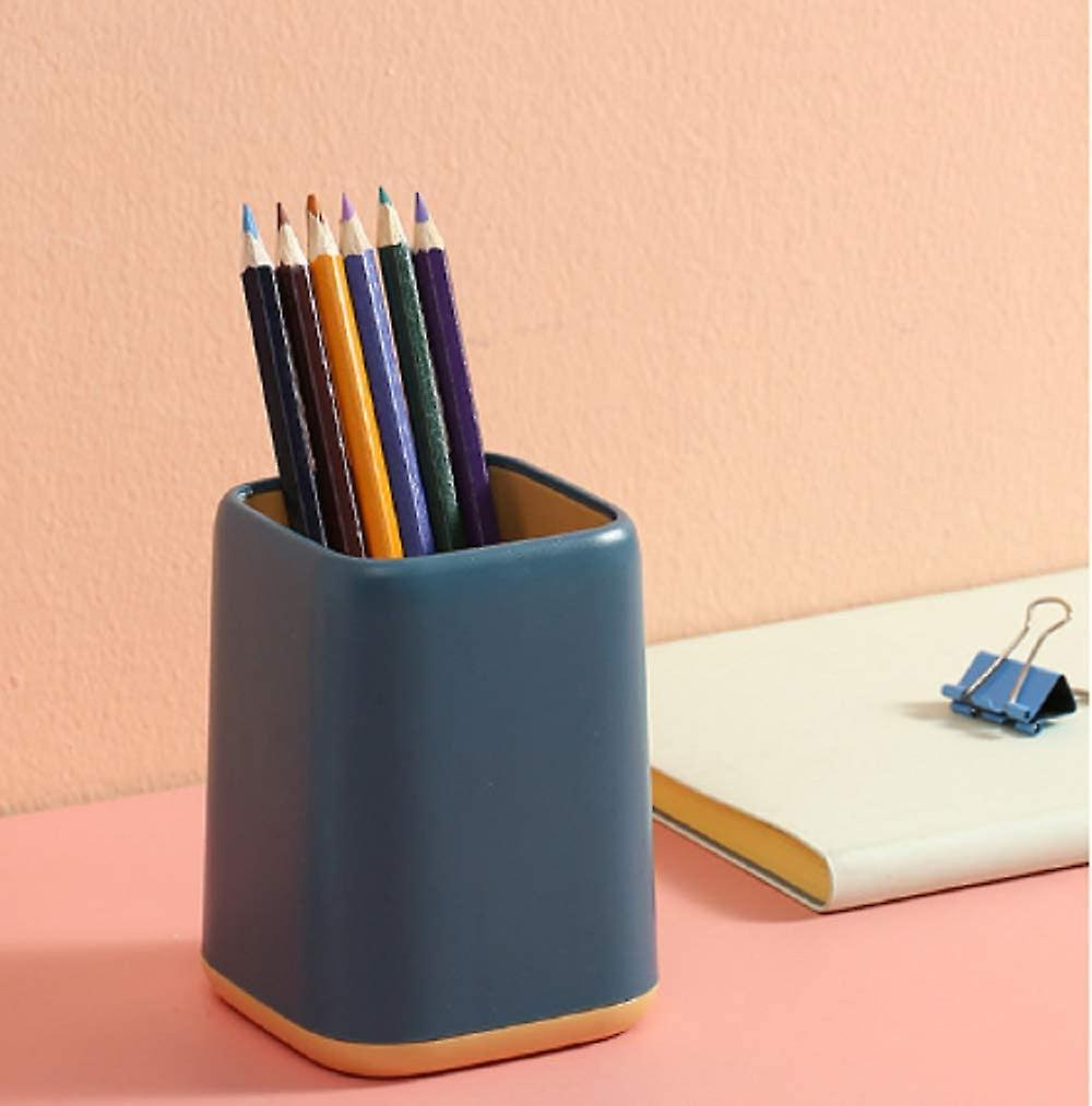 Two-tone Desktop Pencil Holder, Pencil Holder Or Makeup Brushes (blue ...