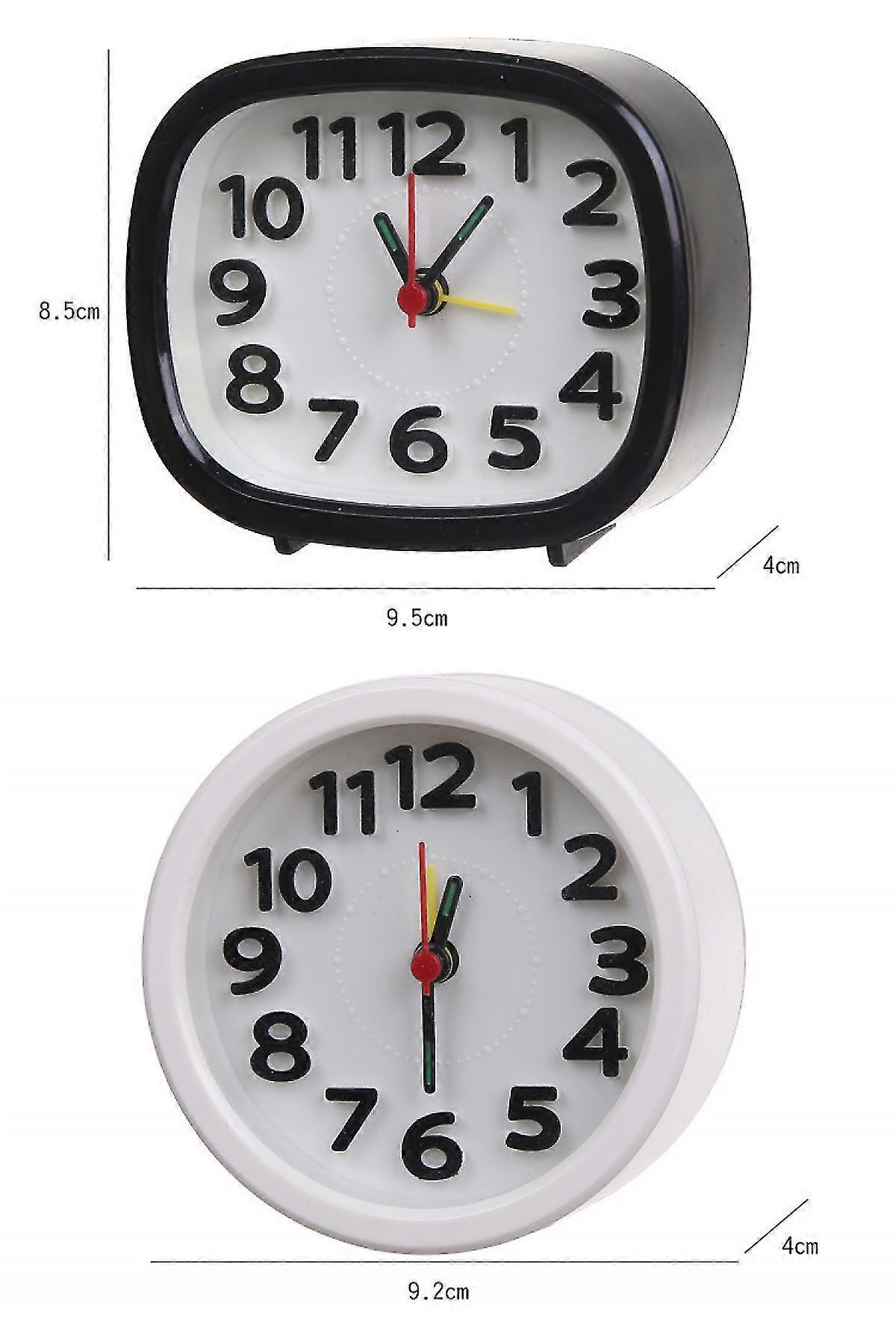 Analog Clock, Alarm Clock Battery Operated, Silent Non Ticking Desk ...