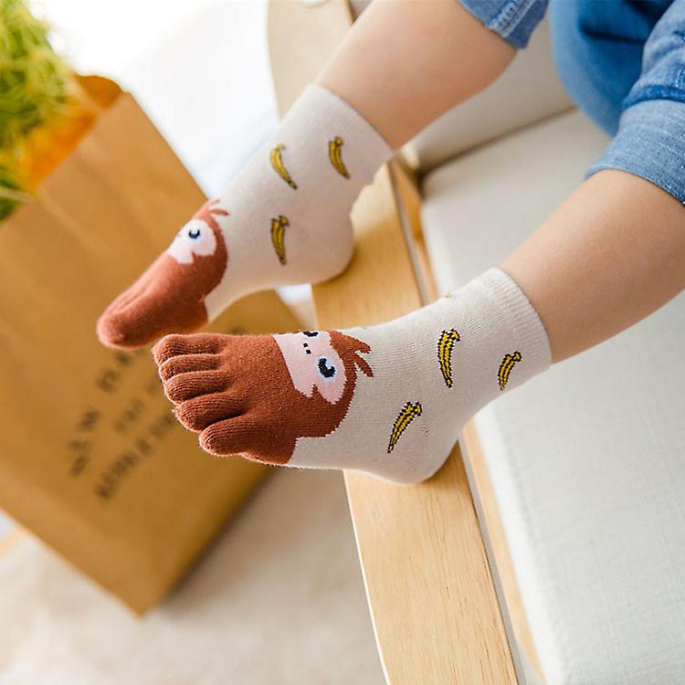 2 Pairs Of Children's Cotton Five-toed Socks Boys And Girls Baby Four ...