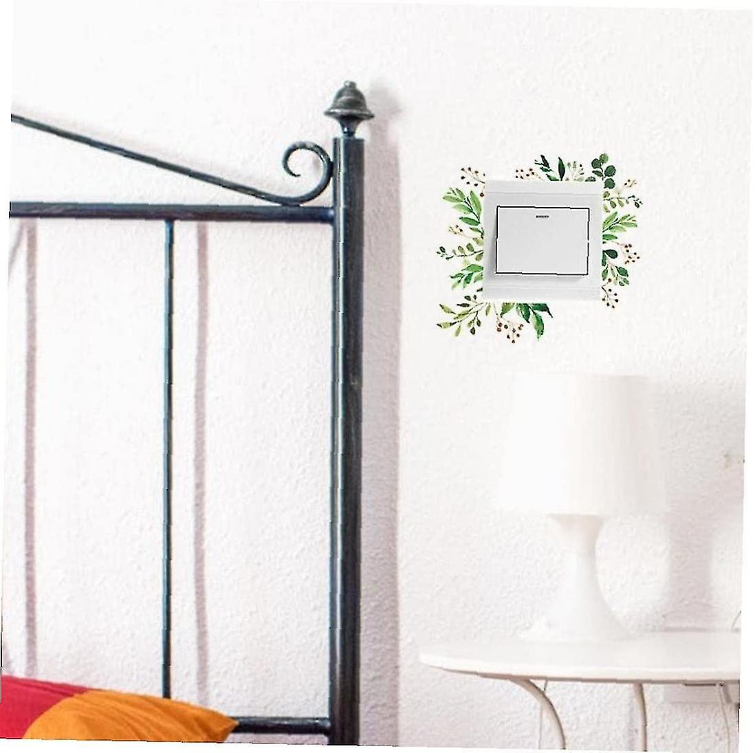 Green Leaf Light Switch Sticker 2 Pieces Removable Plant Light Switch ...