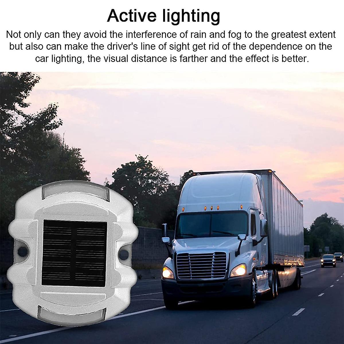 Reusable Solar Road, 2pcs 6 Led Stud Lights Ground Garden Lawn Path ...