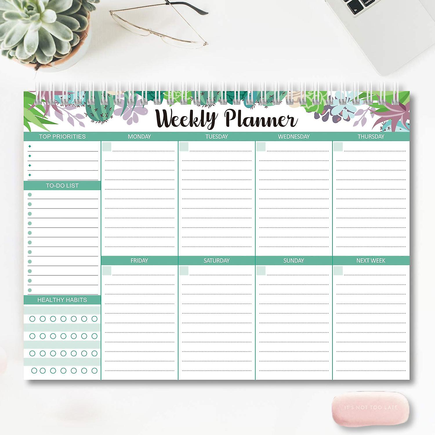 Daily Planner Coil Design Weekly Planner Notepad Appointments Reminders ...