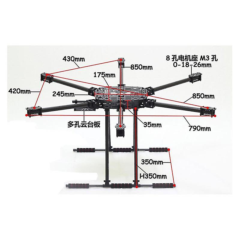Zd850 Full Carbon Fiber Zd 850 850mm Hexa-rotor Frame Foldable Arm ...