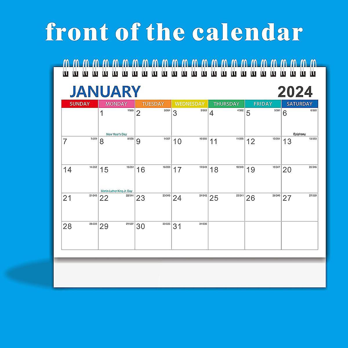 Desk Calendar 2024, Monthly Desktop Calendar, Standing Flip Calendar ...