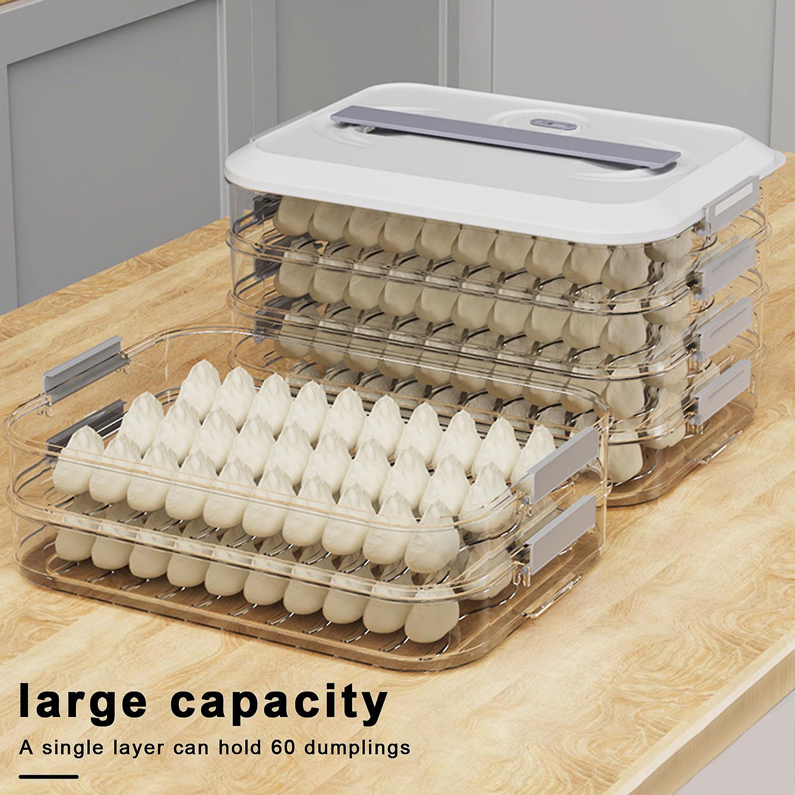 Dumpling Box Storage Container with Handle Food Grade BPA Free Non ...