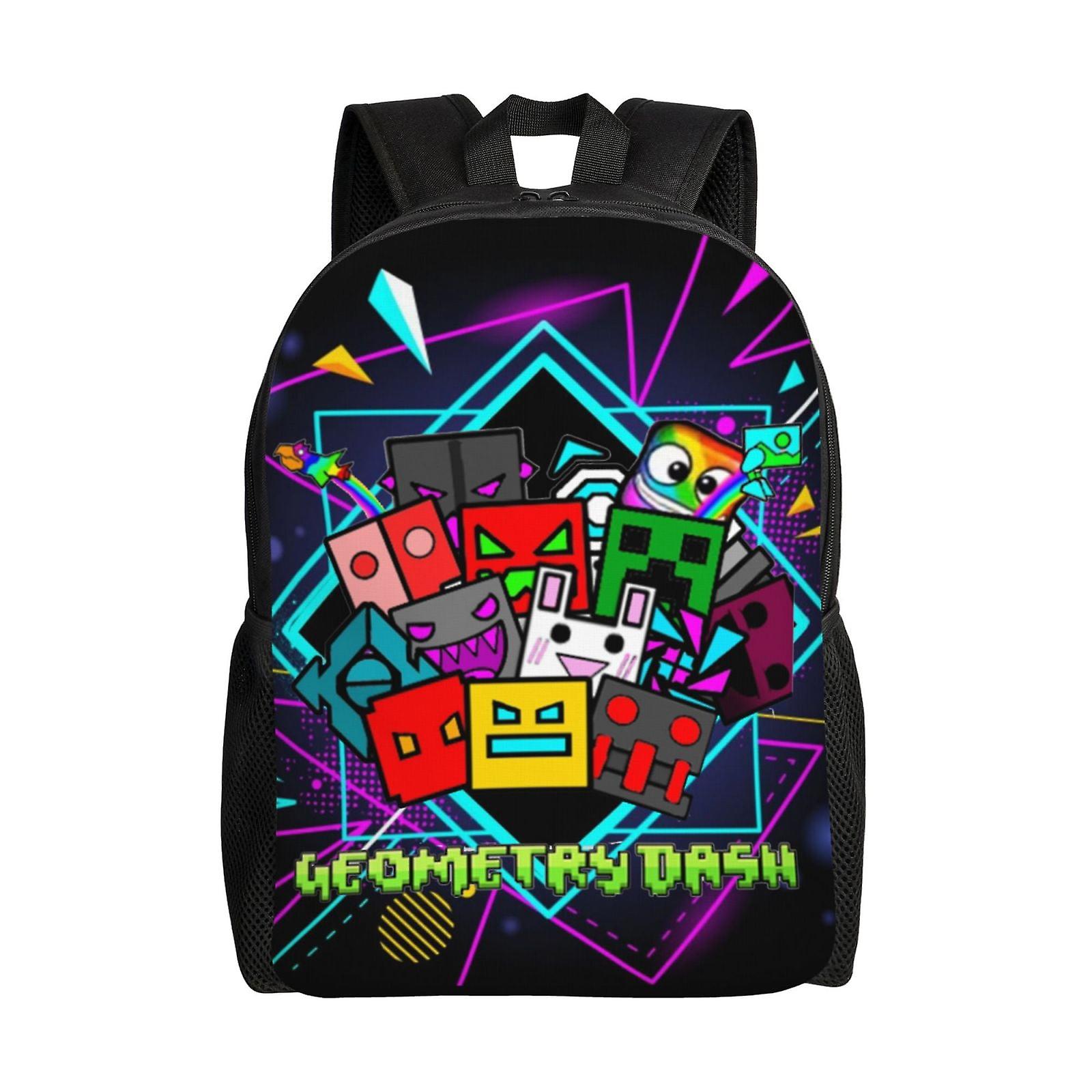 Geometry Dash Backpacks Casual Daypacks Student Book Bag Printing ...