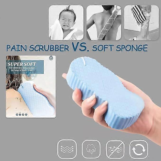 Soft Exfoliating Sponge, 1 PCS, Blue Bath Sponge, Wash Off The Dead ...