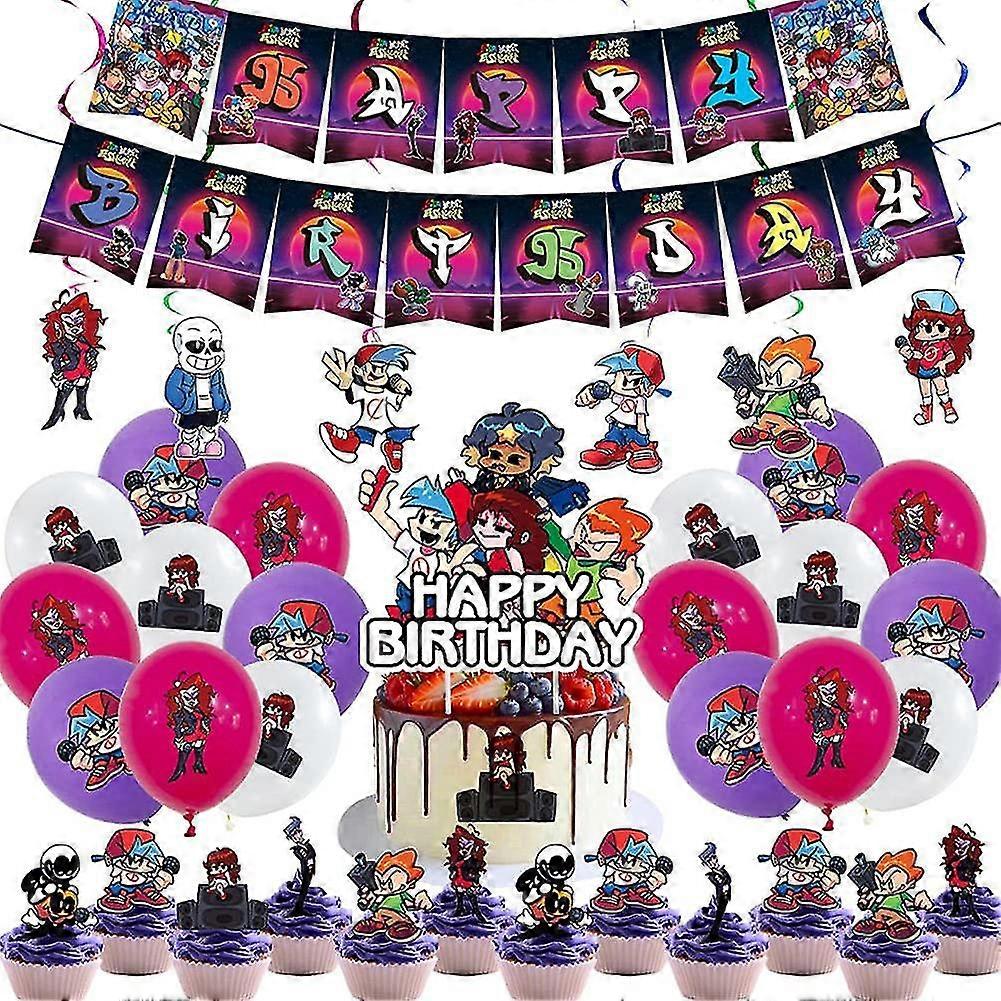Friday Night Funkin Birthday Decorations Kit, 50 Pcs Friday Night ...