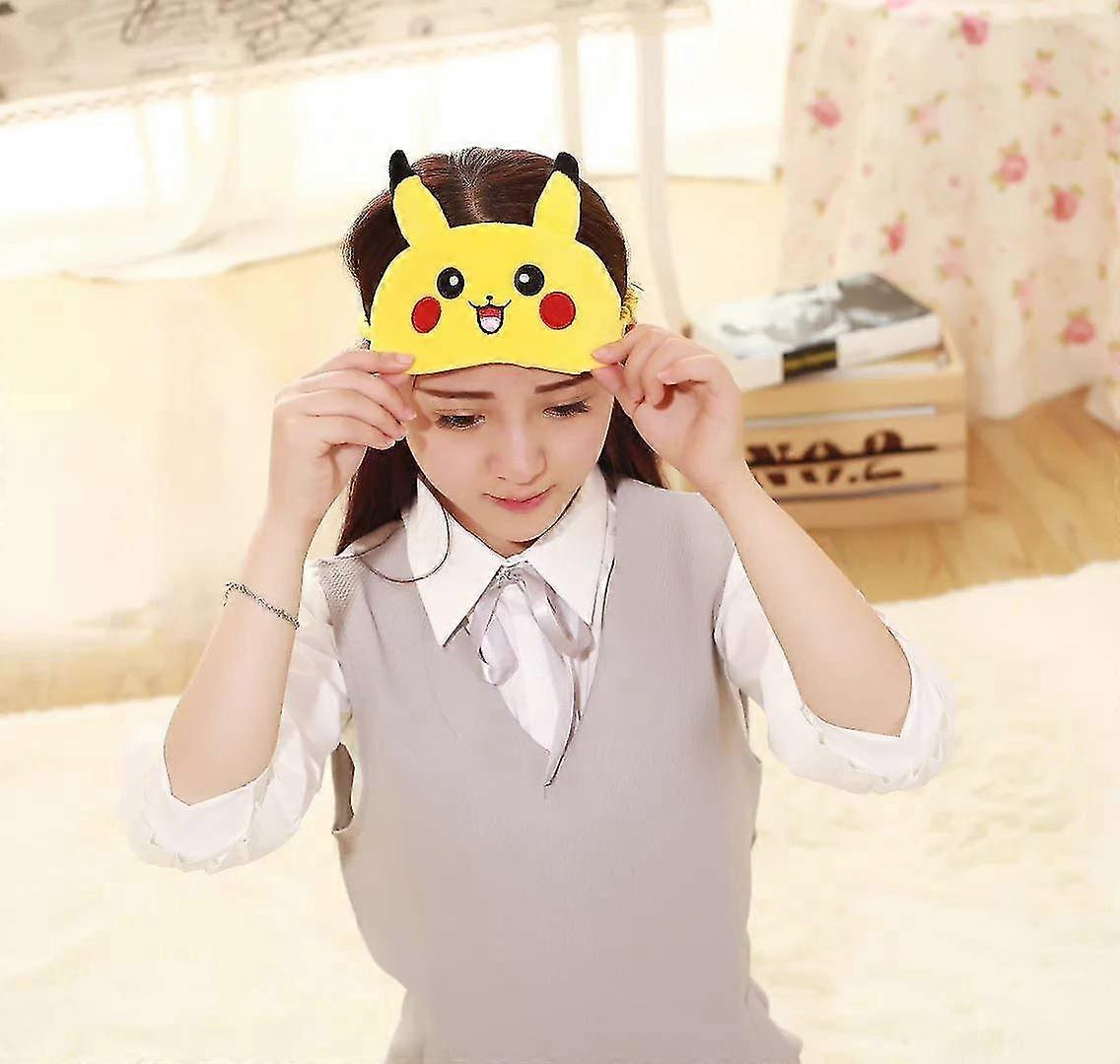 Cartoon Sleep Eye Mask Pikachu Plush Blindfold Eye Shade Eye Cover ...