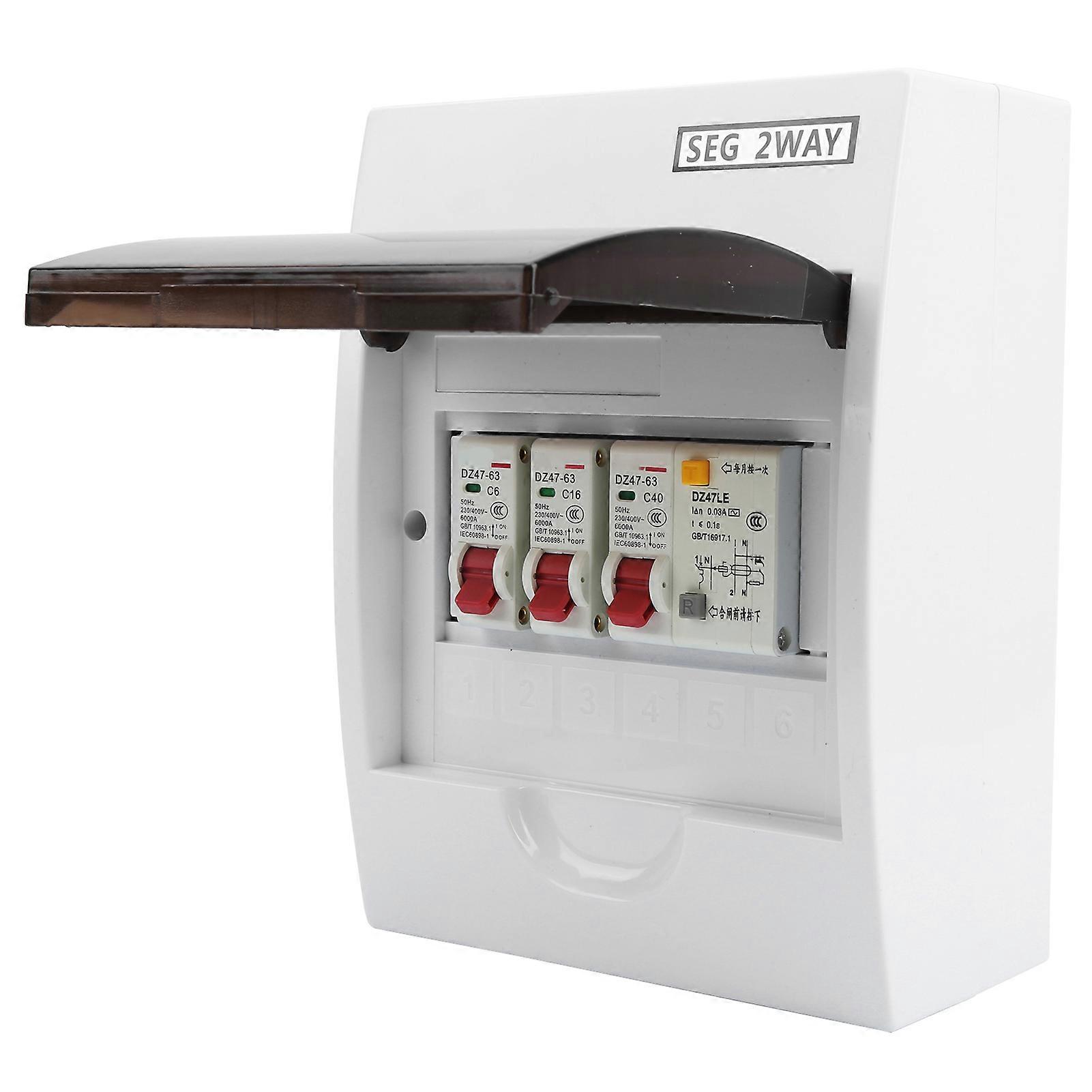 Fuse Box 2 Way 40A 30mA RCD + 2 MCB Power Supply Garage Residential ...