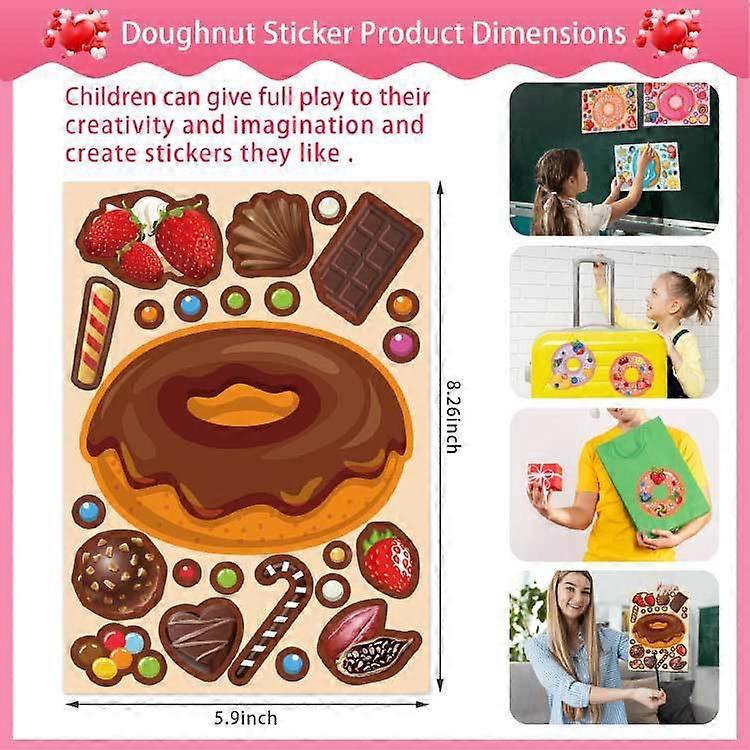 27 Sheets Donut Stickers Donut Party Favors Make Your Own Stickers ...