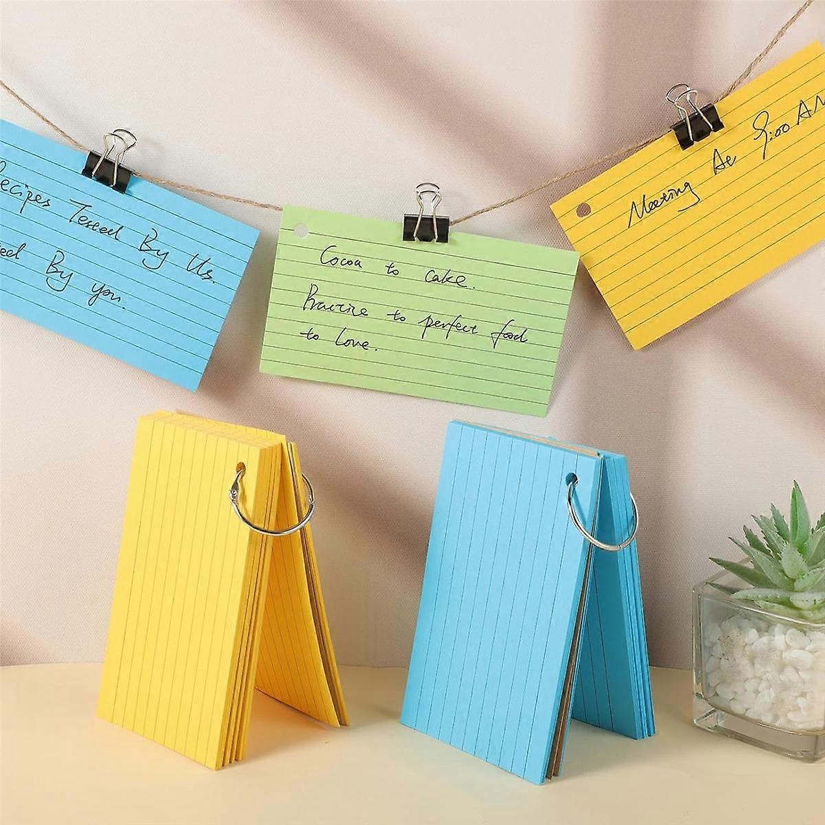Flash Cards,600 PCS Multicolor Index Cards Revision Cards with 6 Binder ...