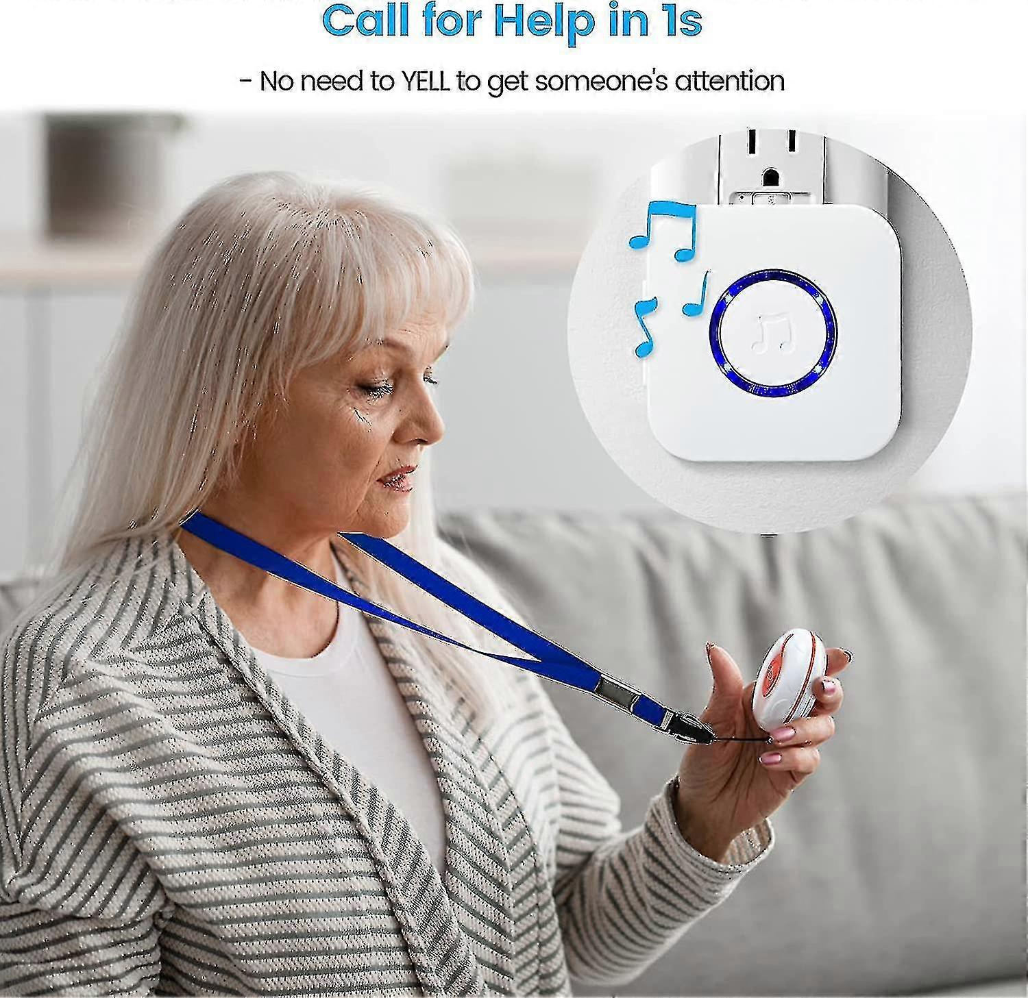 Alert Button For Seniors, Wireless Caregiver Pager Call Button For ...