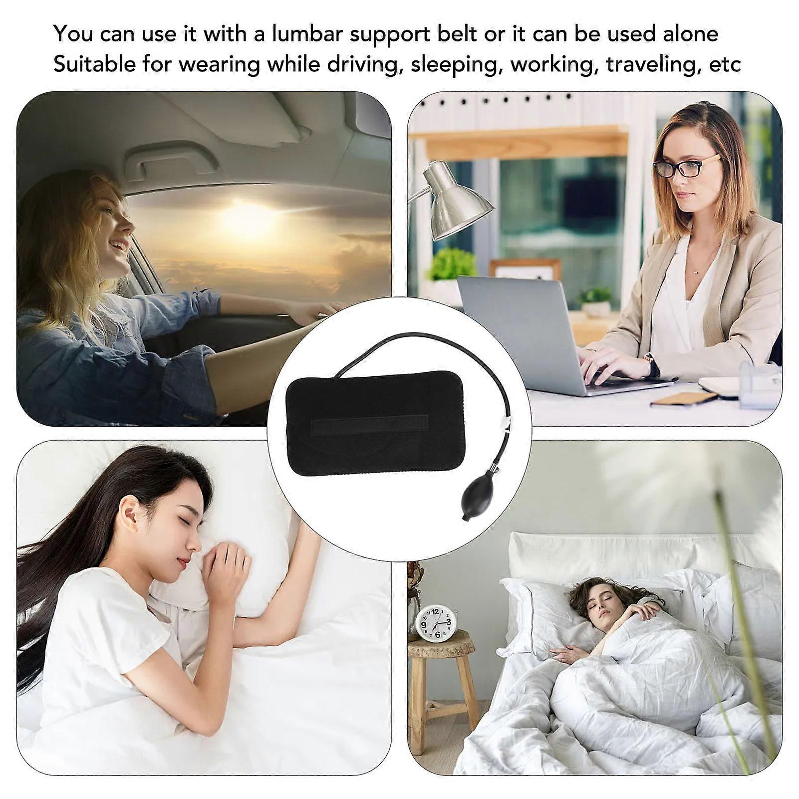 Inflatable Lumbar Support Pillow Ergonomic Design Lower Back Support ...