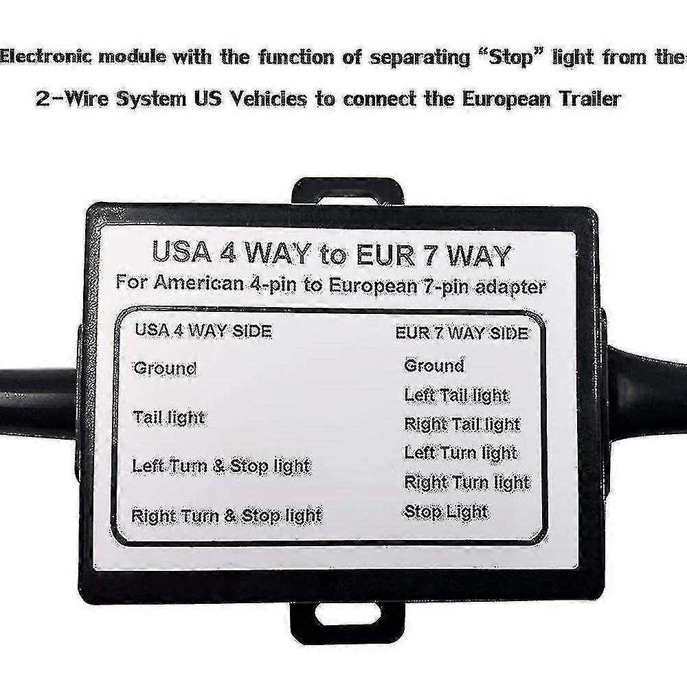 Us To Europe Trailer Light Converter 4 Way Flat Socket (american ...
