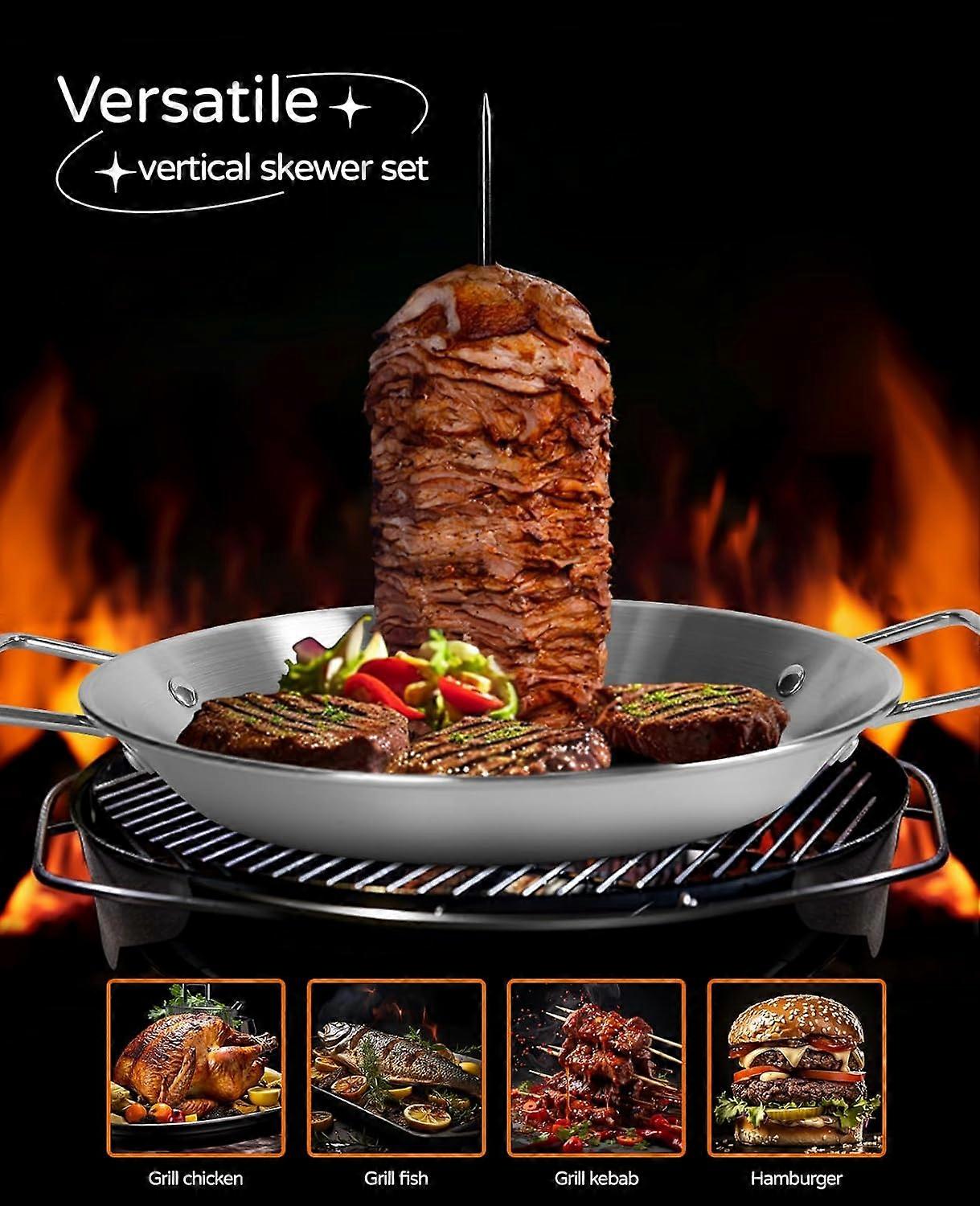 BBQ Vertical Skewer Al Pastor Skewer for Grill,Stainless Steel ...