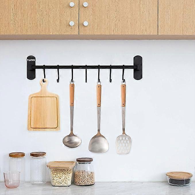 Wall Mounted Stainless Steel Kitchen Utensil Rack Rack with 7 Hooks ...