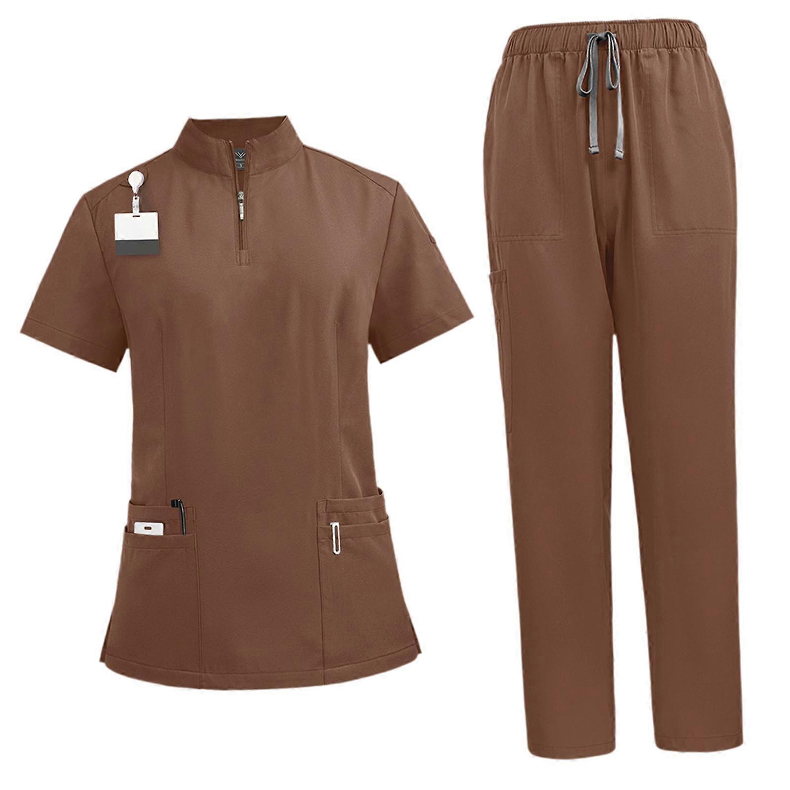 Nursing Scrub Set Top and Pants for Beauty Salon SPA Cosmetology Pet ...