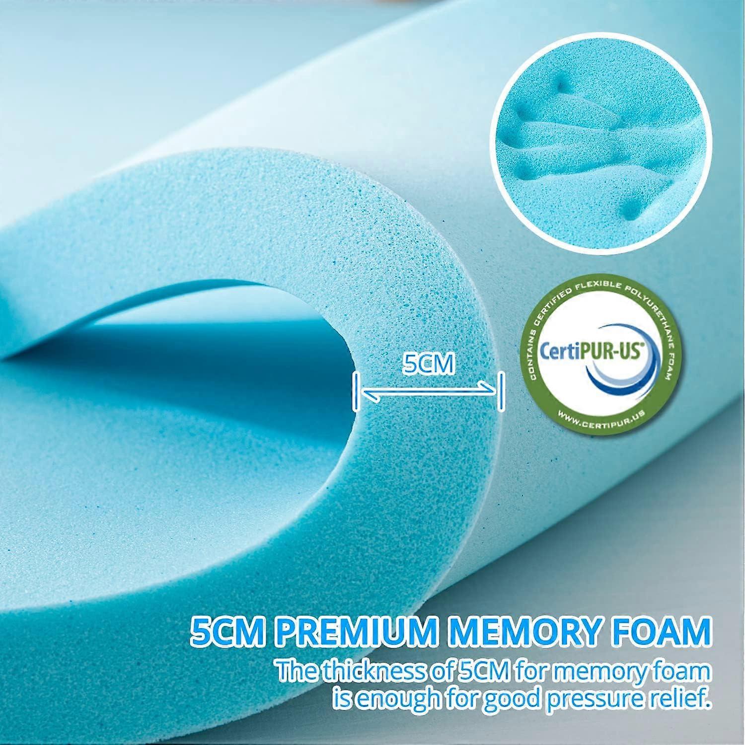 Memory Foam Mattress Topper with Fluffy Pillow Top Cover, Mattress ...