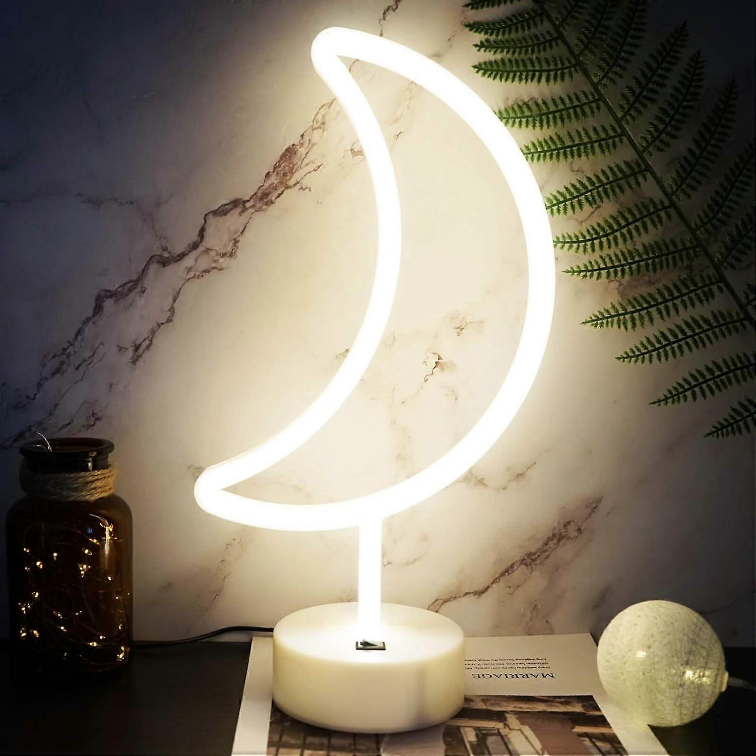 LED Moon Light, Moon Neon Light USB/Battery Powered Moon Lamp Moon ...