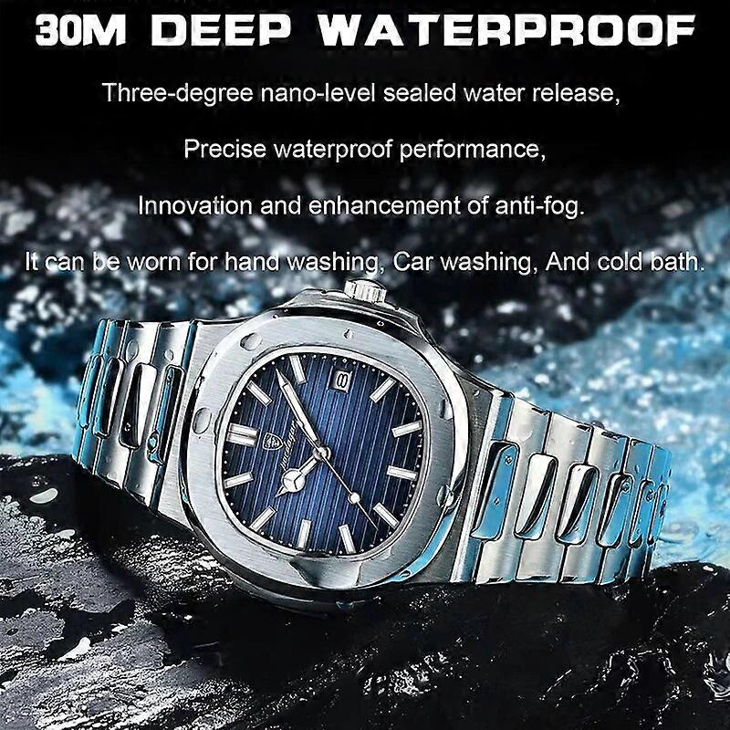 Stainless Steel Watch Men Luxury Brand Business Luminous Waterproof ...
