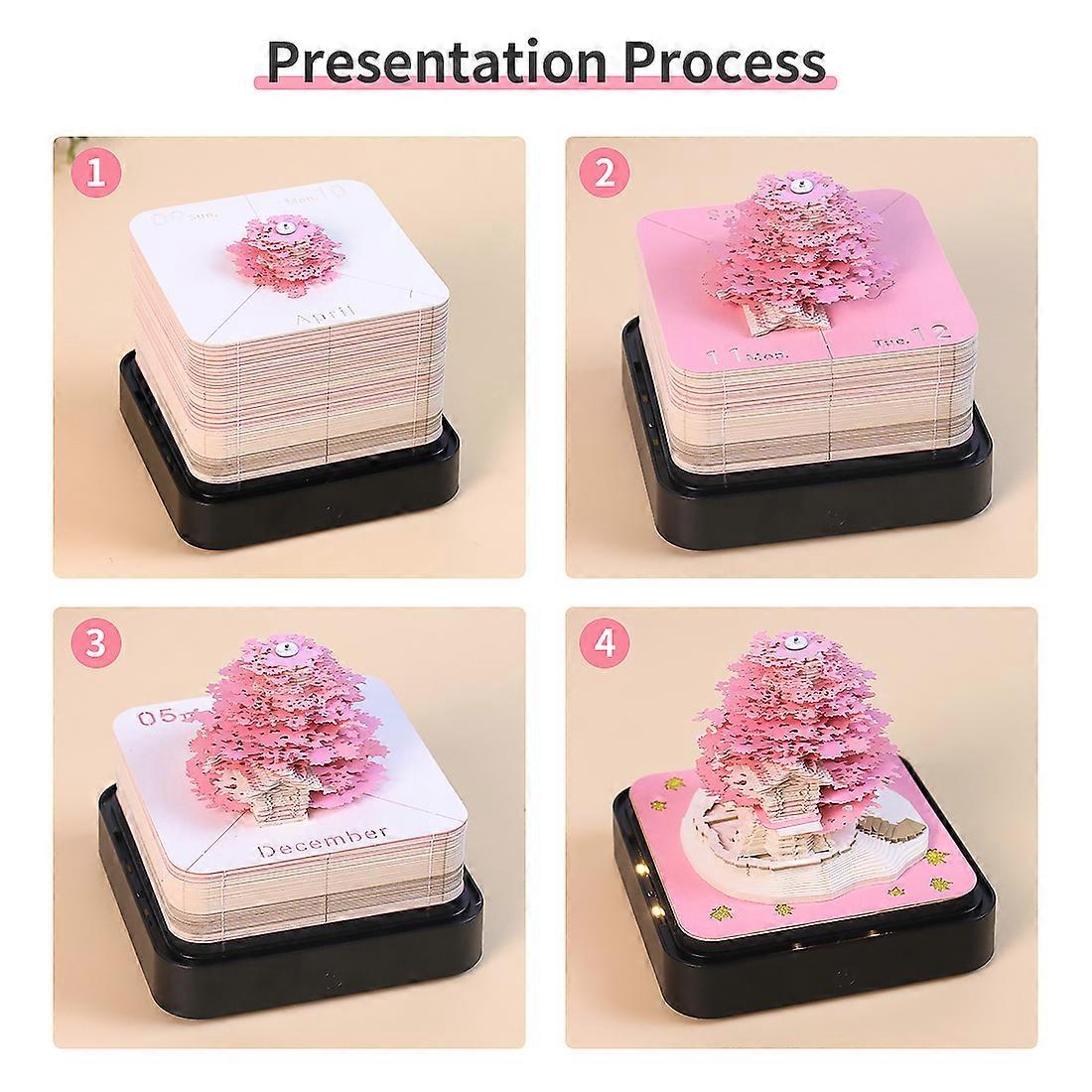 Omoshiroi Block 3D Art Notepad 3D Calendar 2024 Tree House Memo Pad ...