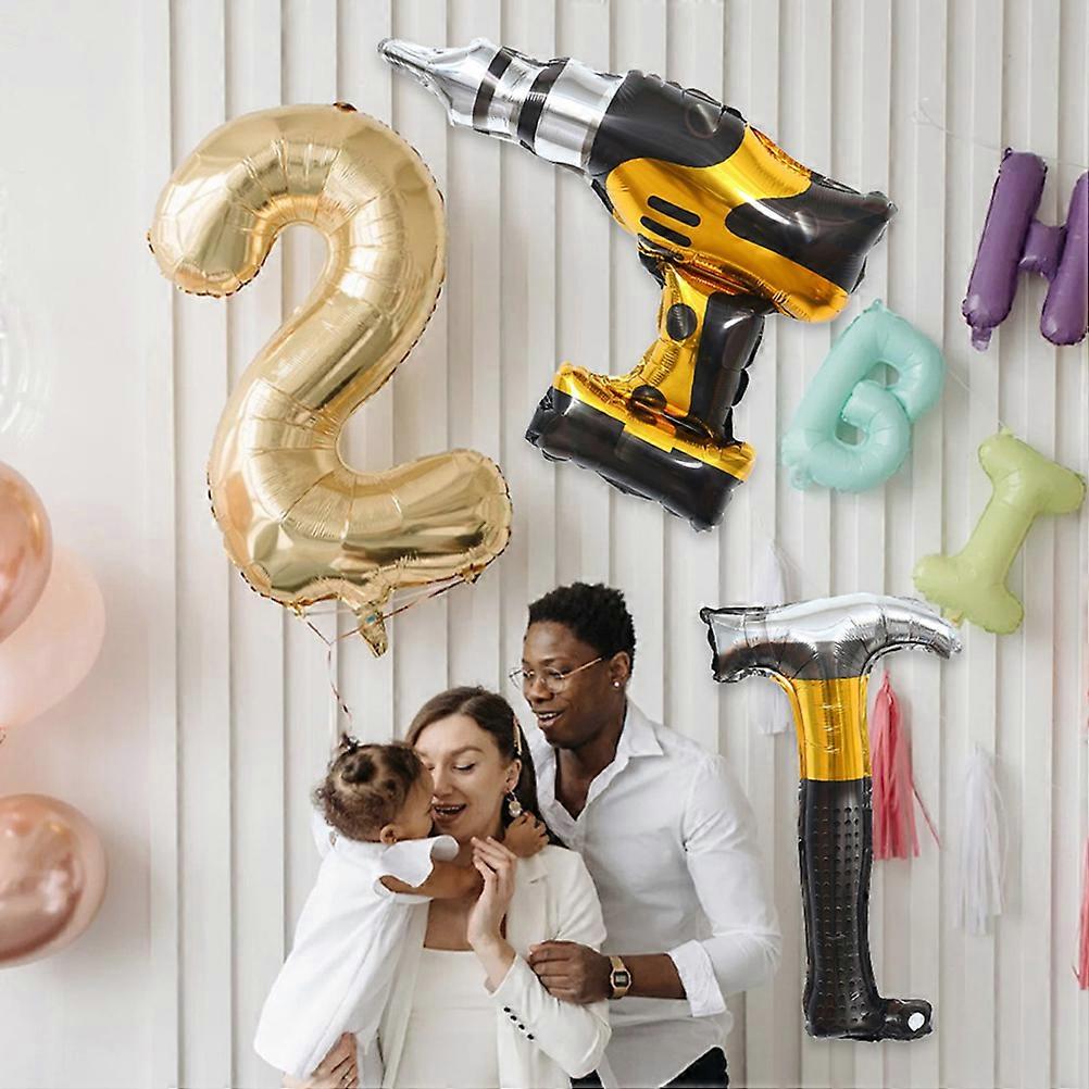 12pcs Theme Party Decorative Balloon Inflatable Hammer Balloons Drill ...