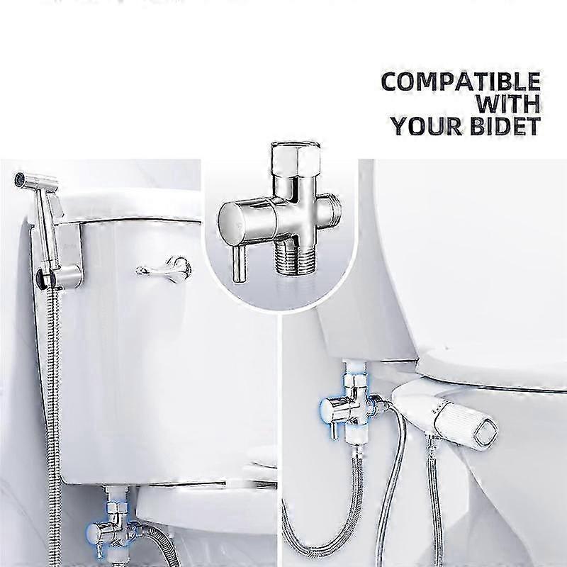 Bidet T Adapter, Brass T Adapter with Shut-Off Valve 3-Way Tee ...
