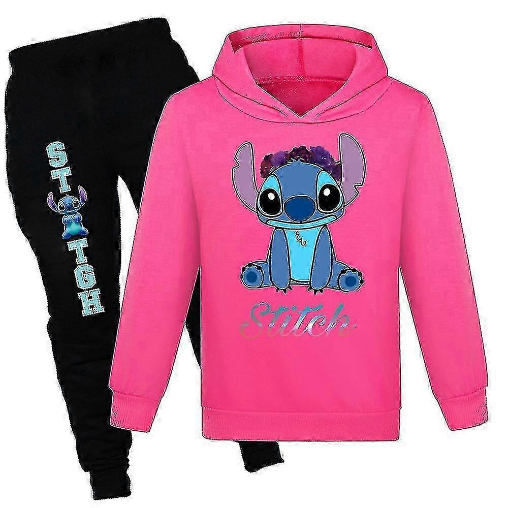 Kids Lilo And Stitch Hoodie Long Sleeve Tracksuit Set Sweatshirt Tops ...