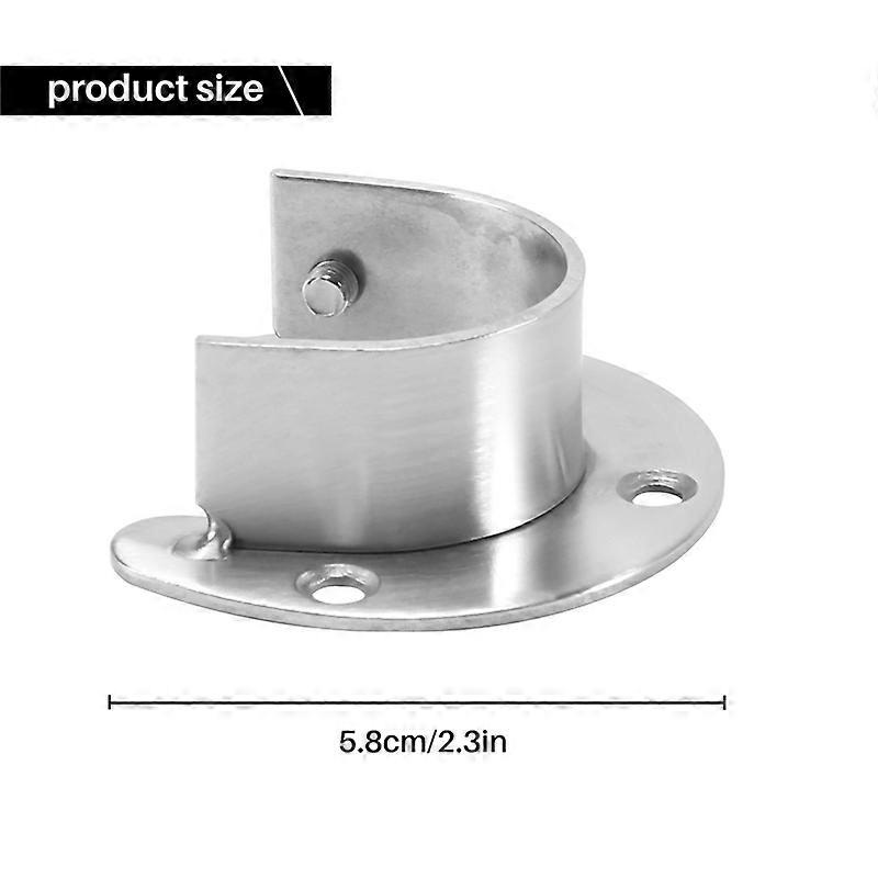 4 Packs Heavy Duty Stainless Steel Closet Rod End Supports Closet Pole Sockets Flange Rod Holder ...