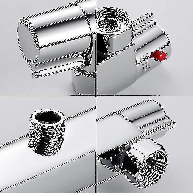 Thermostatic Shower Mixer 2 Outlets High and Low Chrome Brass Anti ...