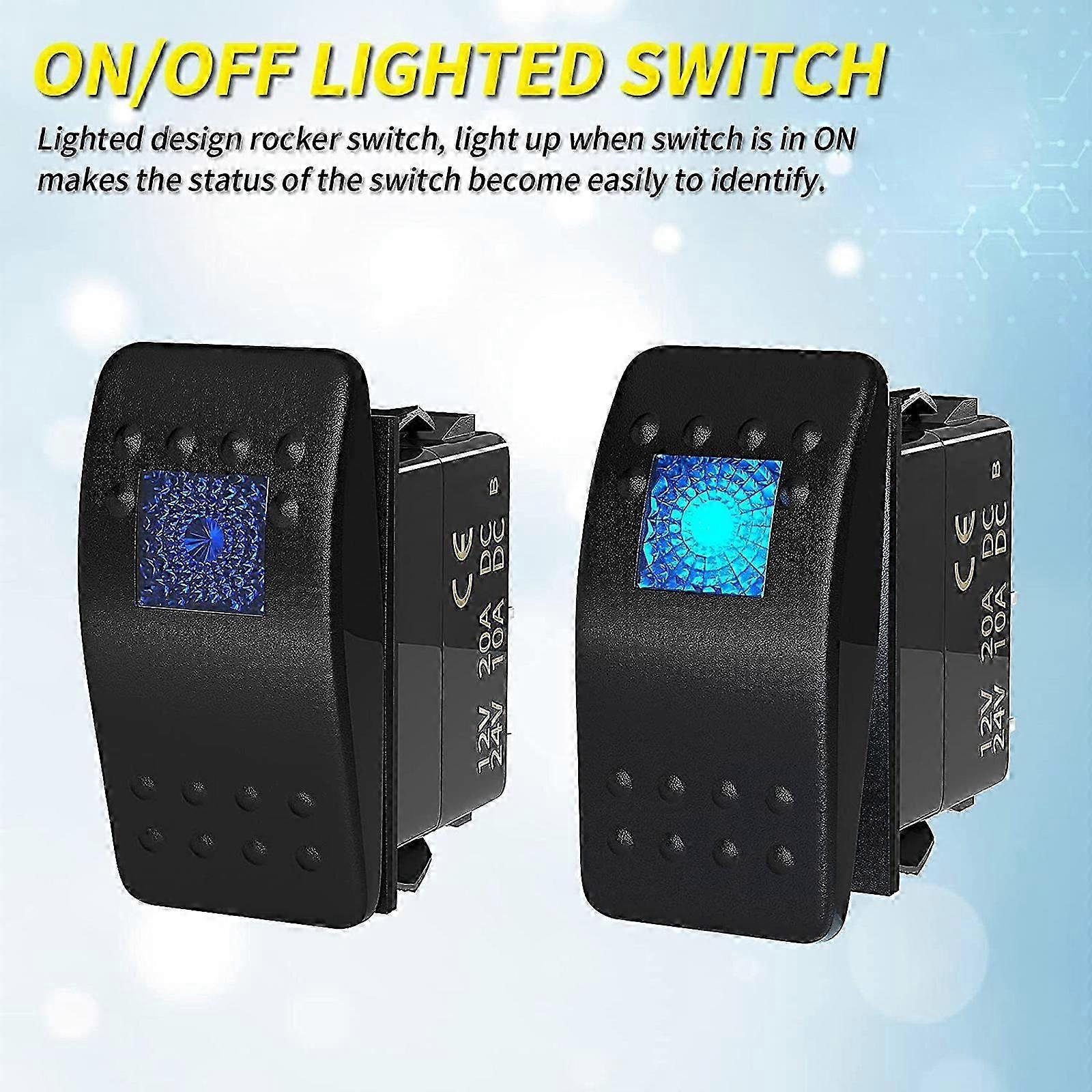 Car Truck Boat RV LED 3 Pin Waterproof Rocker Switch ON OFF Toggle ...