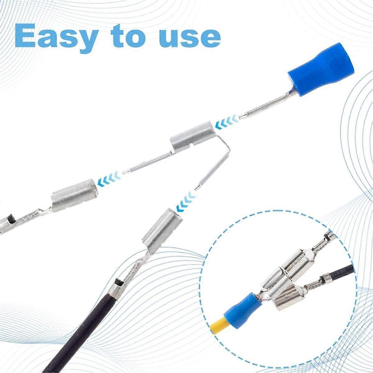 Dual Male Piggyback Spade Connectors, 3 Way Electrical Female Male ...