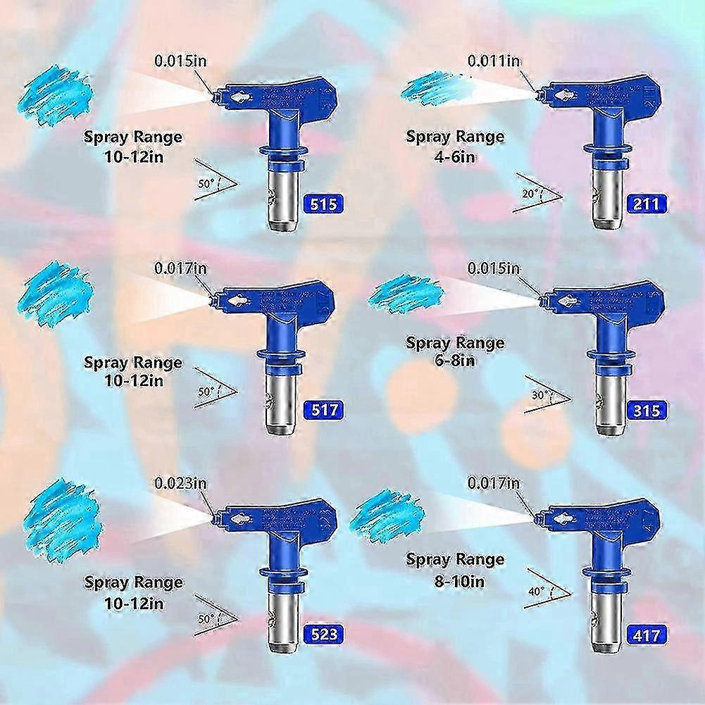 Reversible Airless Paint Spray Nozzles Set, 6 Tips for Graco/Wagner ...