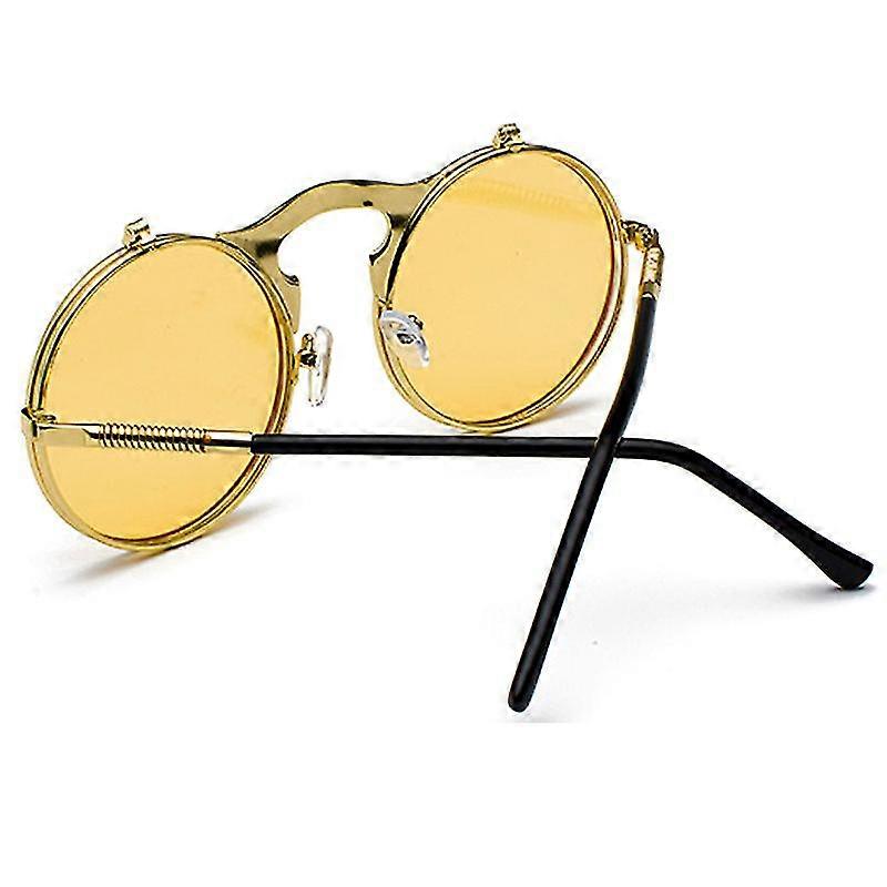 Flip Up Circle Steampunk Sunglasses Goggles Vintage Cyberpunk Men ...