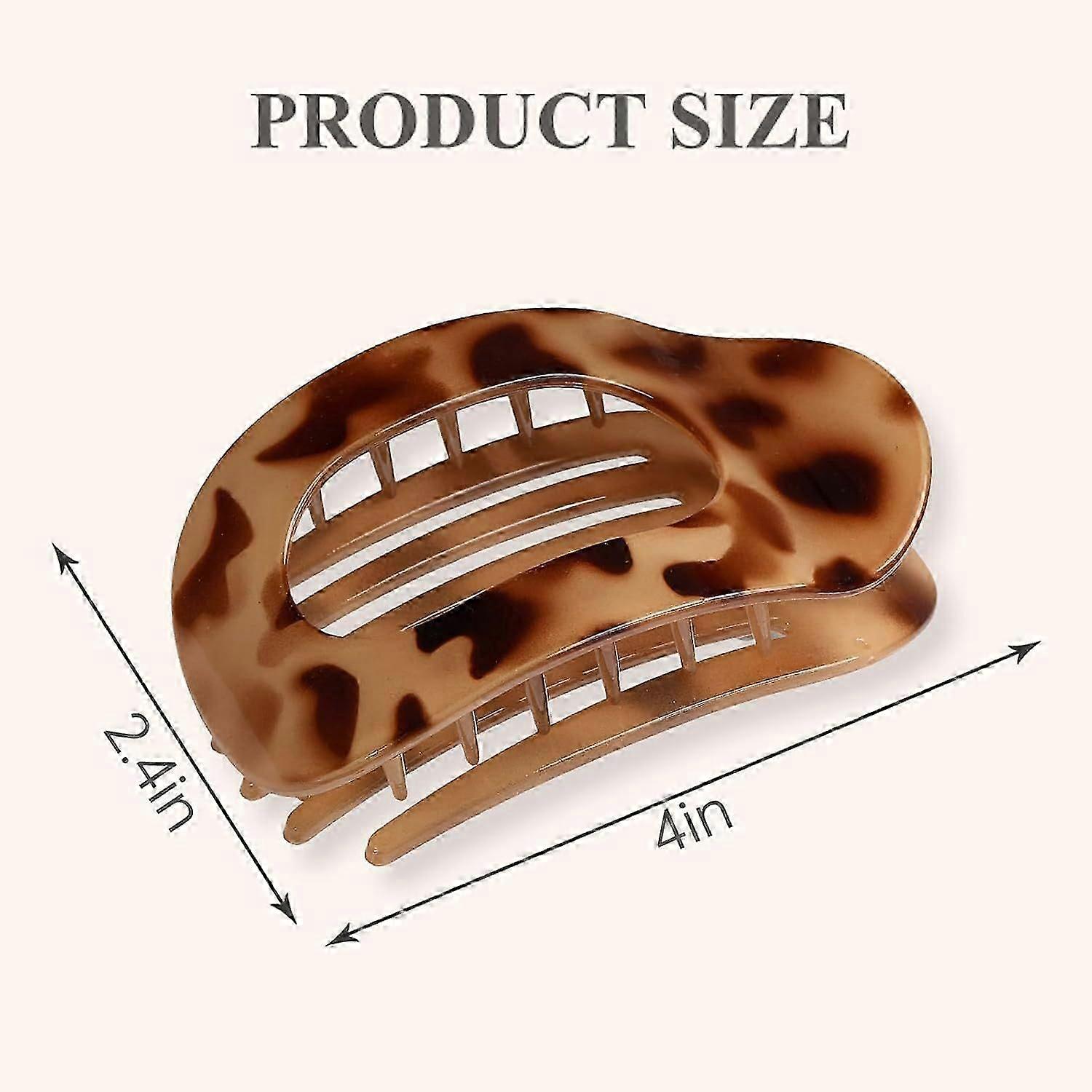 4 PCS Flat Hair Clips, Round Lay Down Hair Claw Clips for Women Girls ...