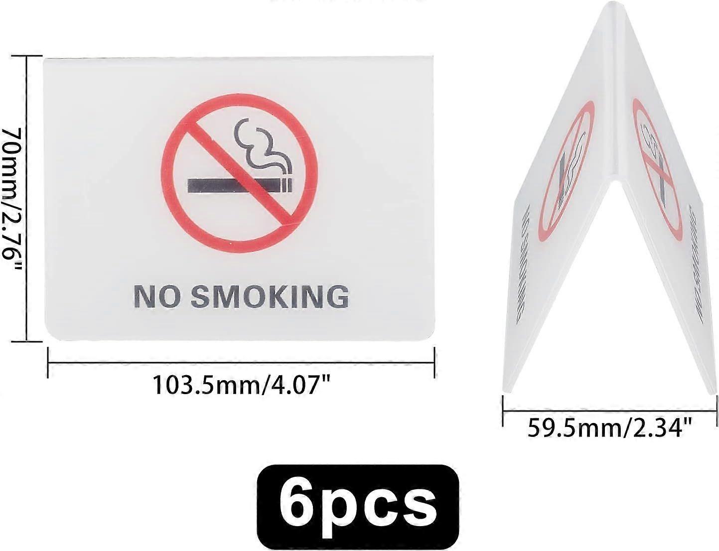 6Pcs Double-Sided Acrylic No Smoking Table Tent Signs Non-Smoking Desk ...