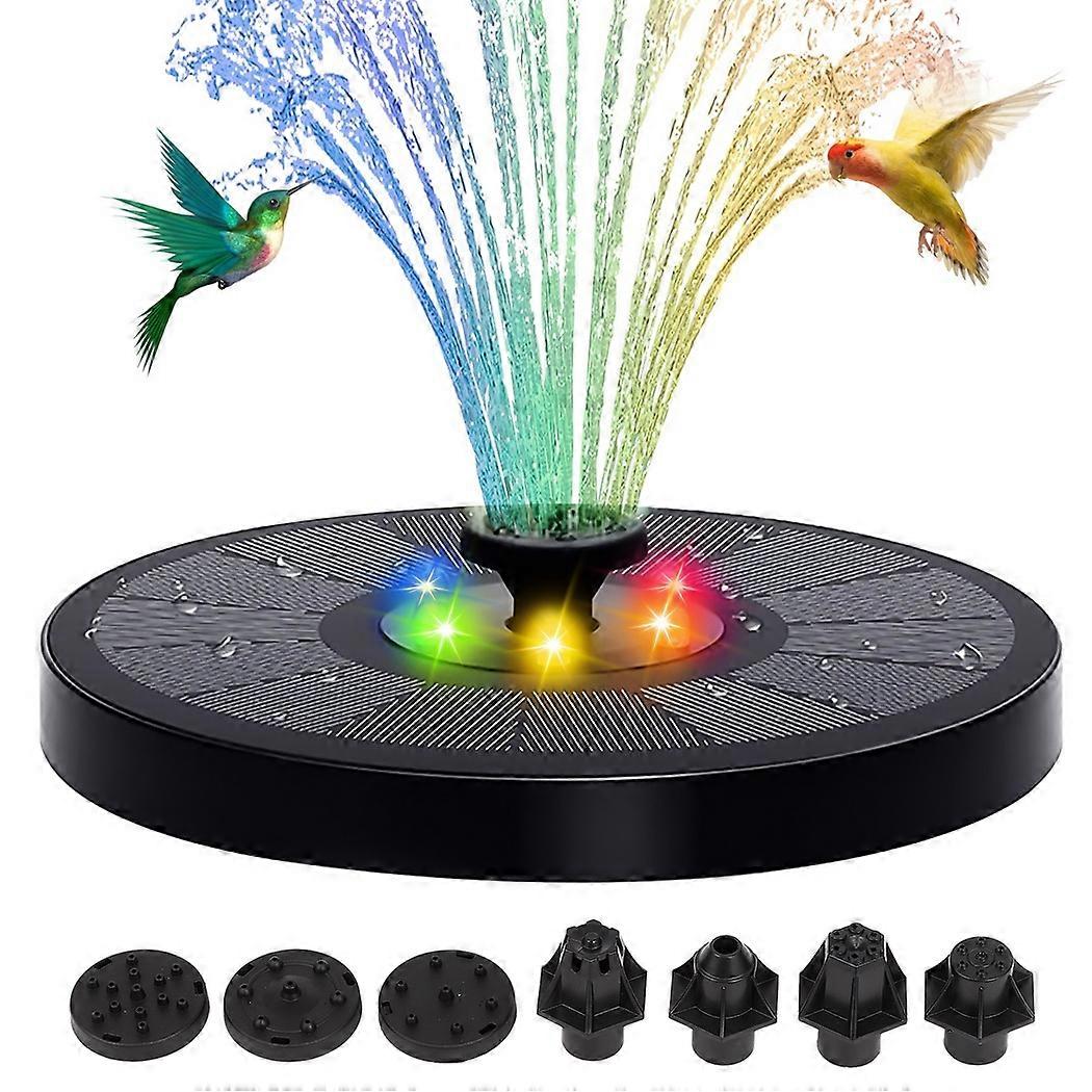 Floating Pool Fountain LED Lights Rechargeable Solar Panel Battery Bird ...