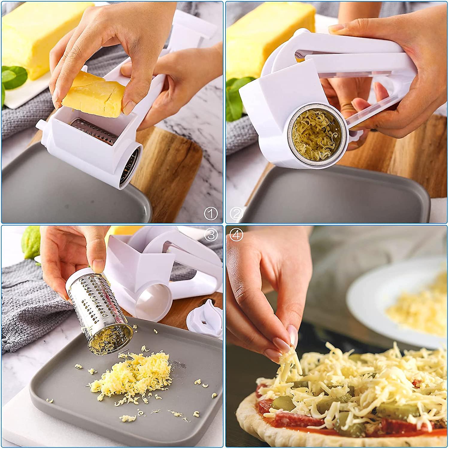 Rotary Cheese Grater, Parmesan Cheese Grater With 3 Kinds Of Drum ...