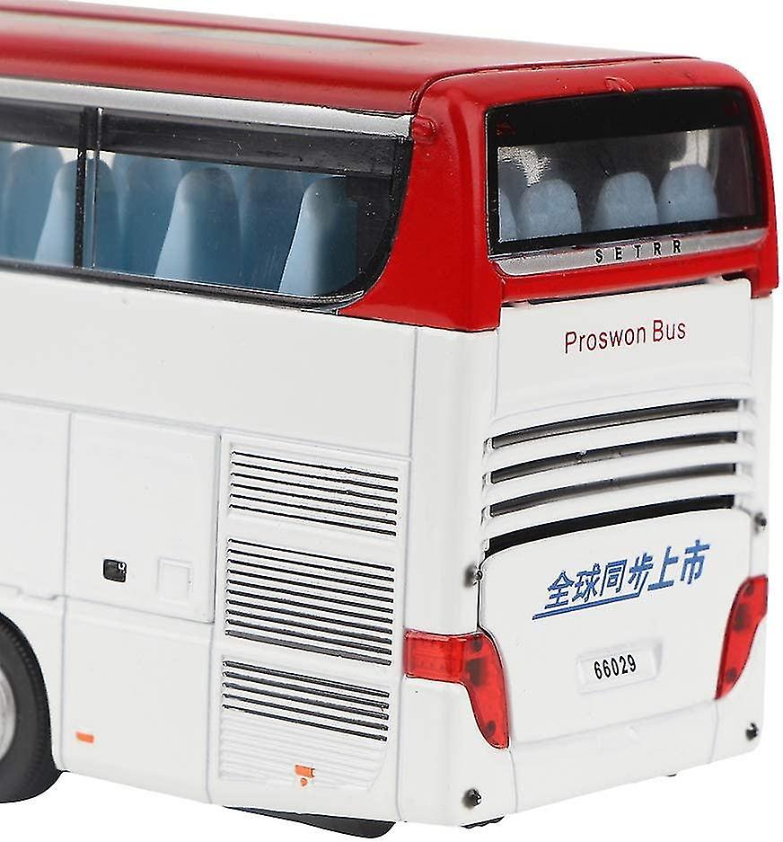 Children's Mini Double Decker Bus Model Toy With Light And Music (white ...