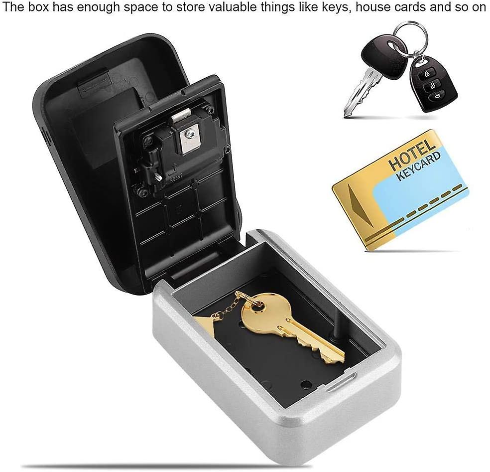 Key Safe Box, Outdoor Key Safe with 4 Code & 1 Key, Security Key ...