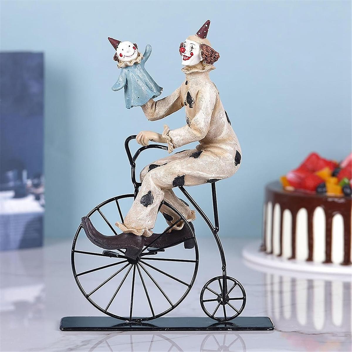 Creatives Clown Circus Statues, Clown Ornaments Home Decor Resin Sculpture, Handmade Crafts ...